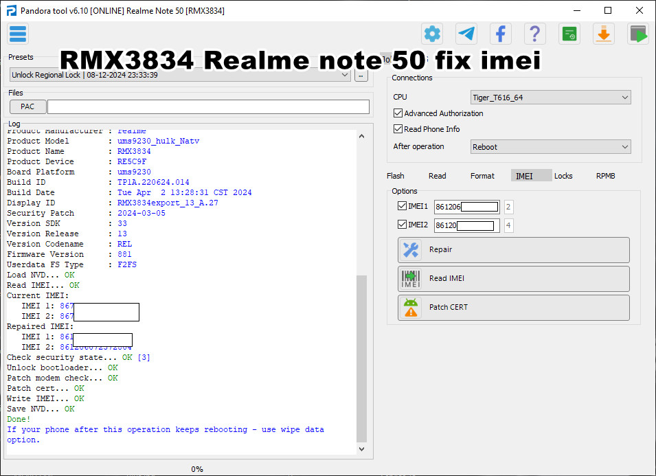 RMX3834 Realme note 50 fix imei - الصفحة 1