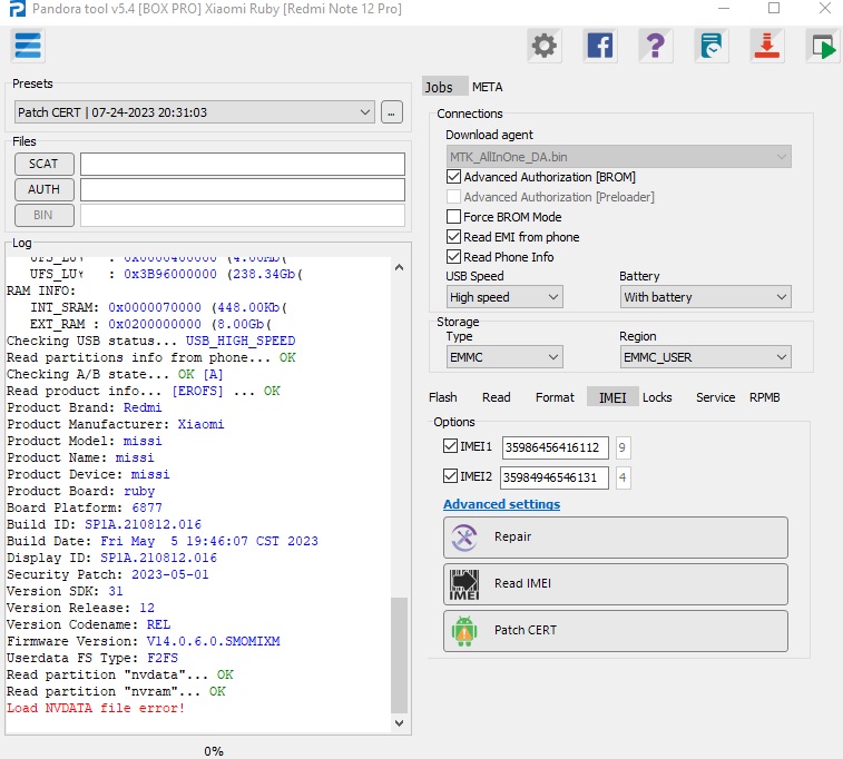 Xiaomi redmi note 12 pro imei repair error [Answered] - GSM-Forum