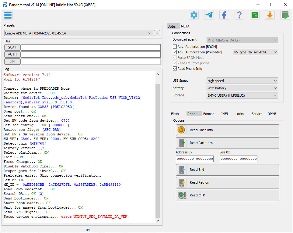 X6532 Infinix SMART 9 Setup device enviroment... error(STATUS_SEC ...