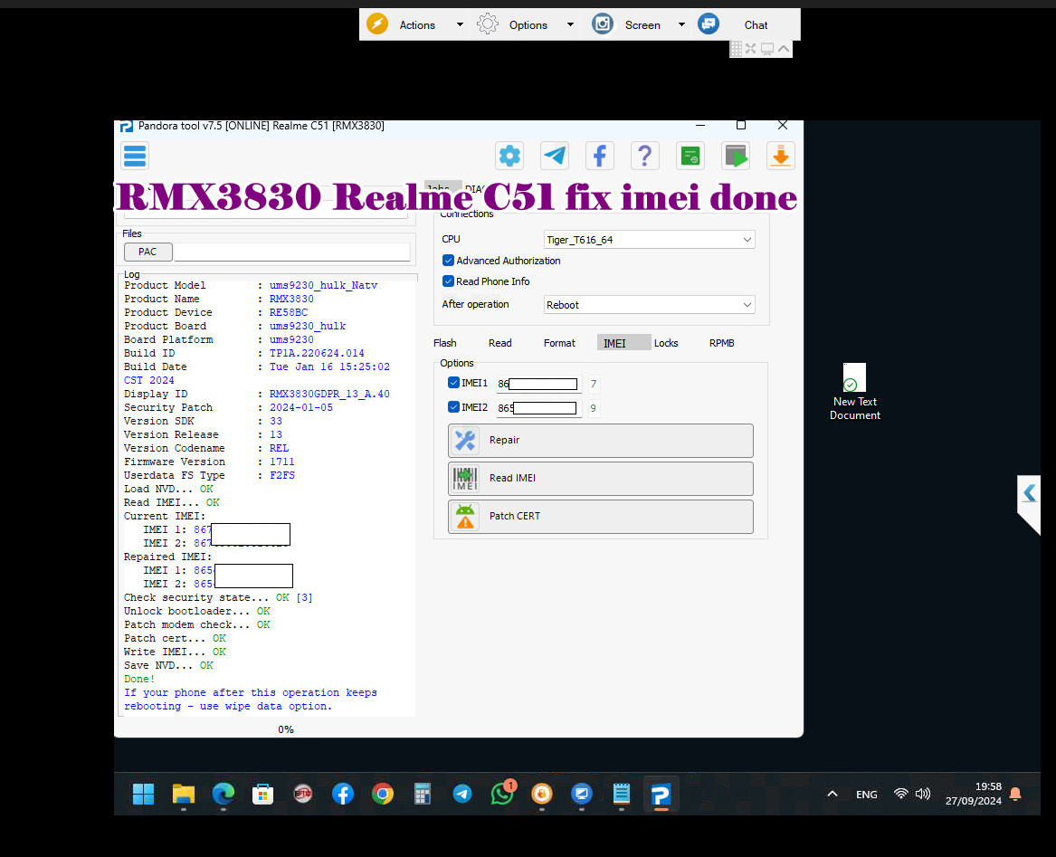 RMX3830 Realme C51 fix imei done - الصفحة 1