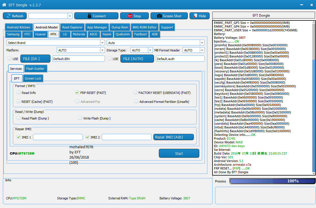 ECHO MAX frp reset done by EFT Dongle - GSM-Forum