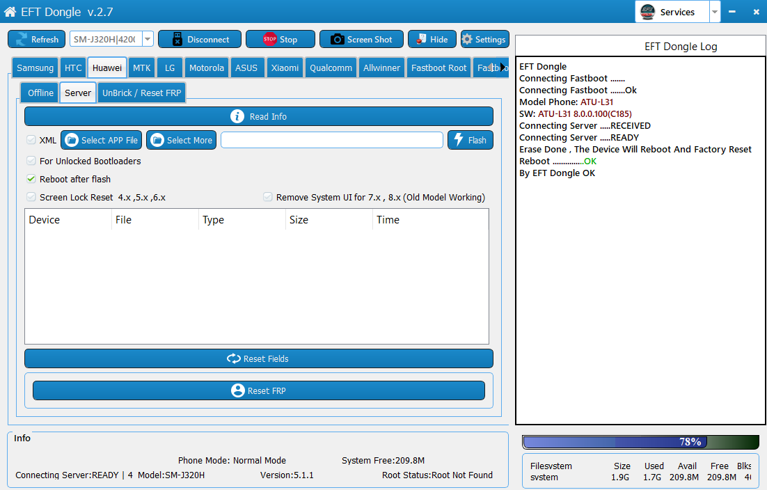 ATU-L31 8.0.0.100 FRP reset done by EFT DONGLE - GSM-Forum
