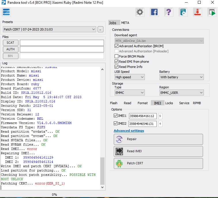 Xiaomi redmi note 12 pro imei repair error [Answered] - GSM-Forum